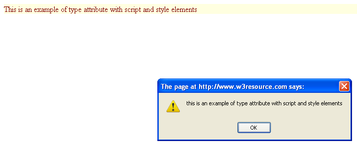 Html Type Attribute Html Tutorials W3resource