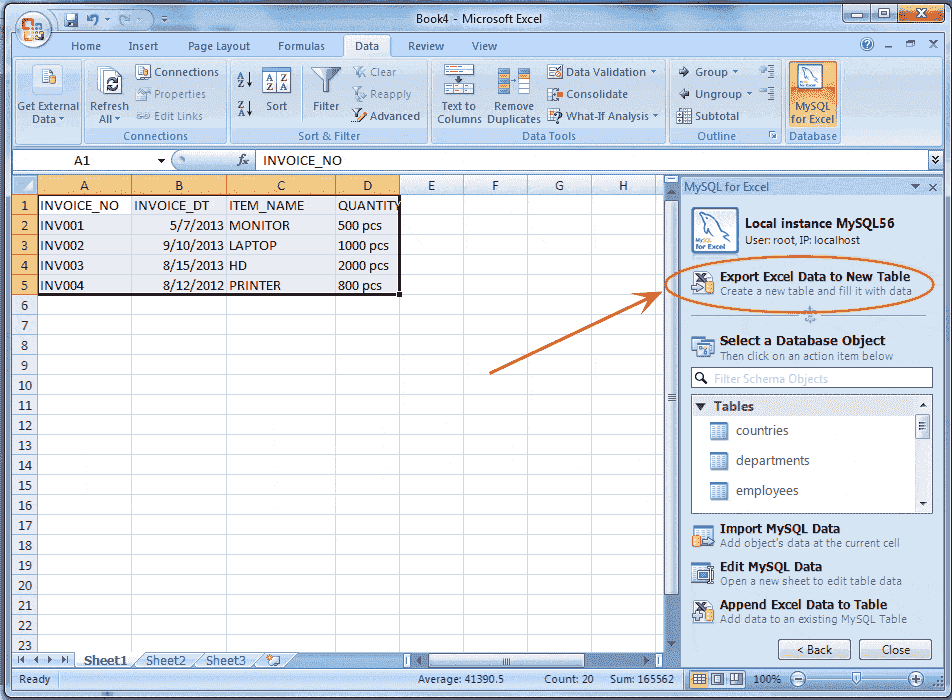 Exporting And Importing Data Between Mysql And Microsoft Excel W3resource