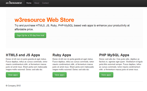 Twitter Bootstrap Layout tutorial | w3resource Twitter Bootstrap Layout tutorial | w3resource