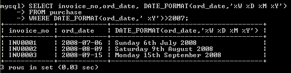 MySQL DATE_FORMAT() function - w3resource