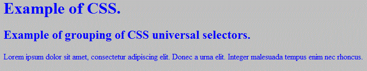 CSS Universal Selectors CSS Tutorials W3resource