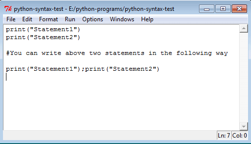 Python Syntax W3resource