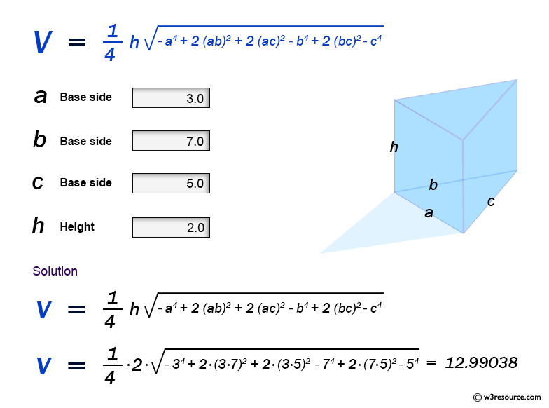 JavaScript Volume Of A Triangular Prism